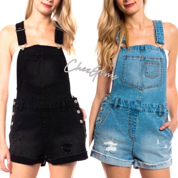Jeans | Nwt Host Pick Cut Off Overalls Denim S M L | Poshmark